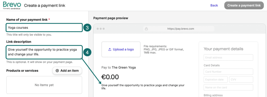 Comment créer un lien de paiement avec Brevo Payments ? - Brevo